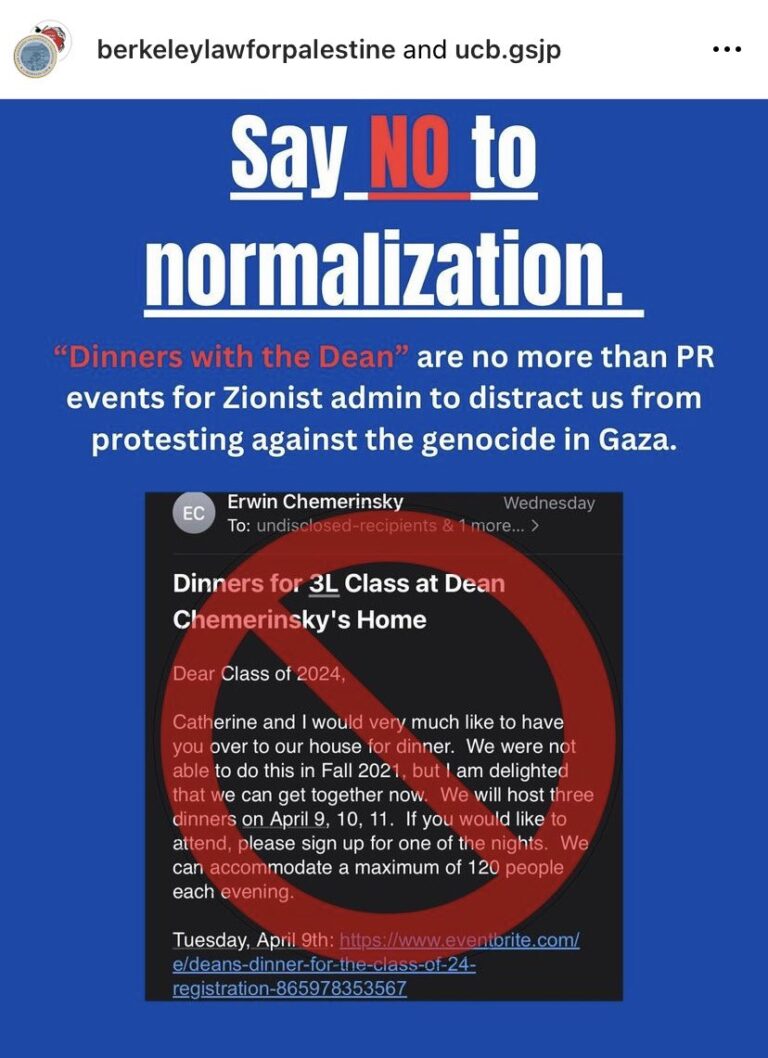 Berkeley Students Post Anti-Semitic Cartoons, Disrupt Dinner at Dean ...